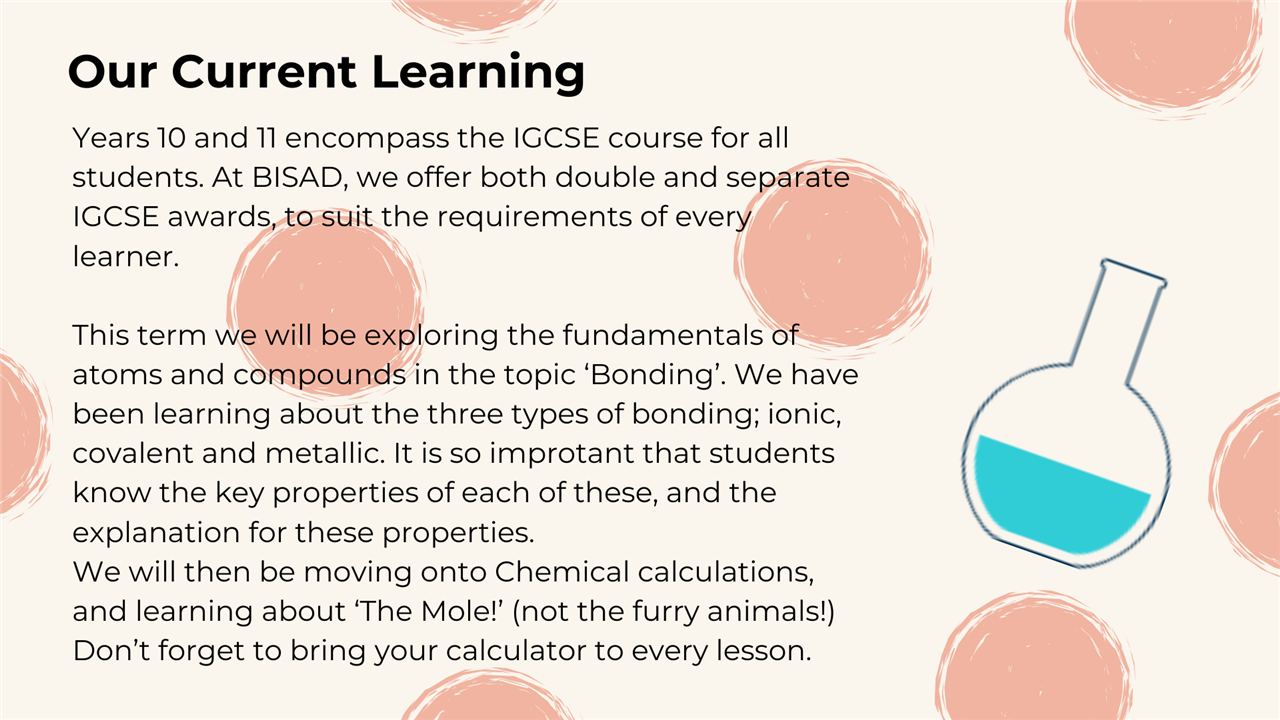 Chemistry Curriculum: Term 1 — BISAD